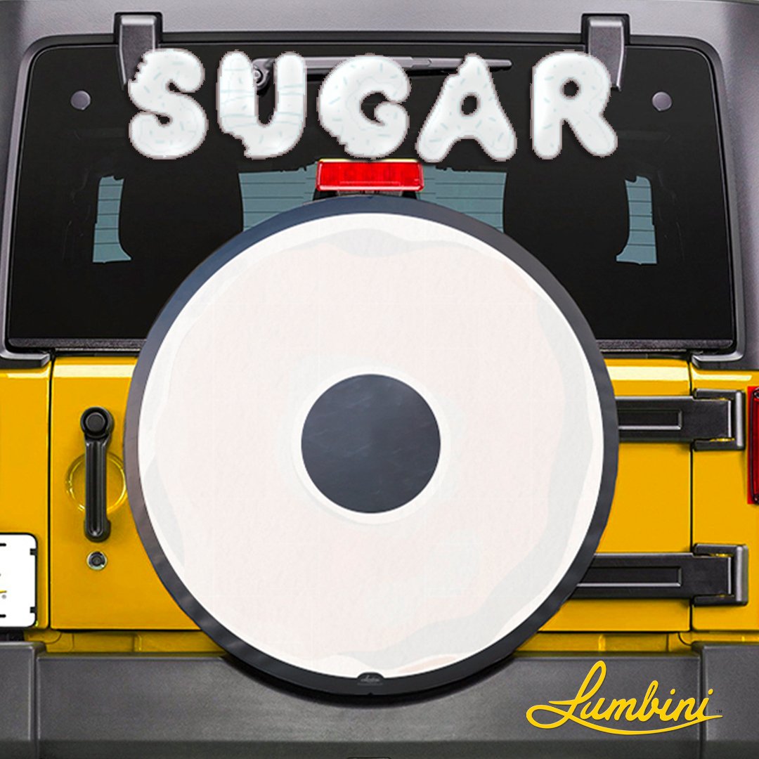 Powdered Sugar Donut Funny Custom Spare Tire Cover – Lumbini Graphics